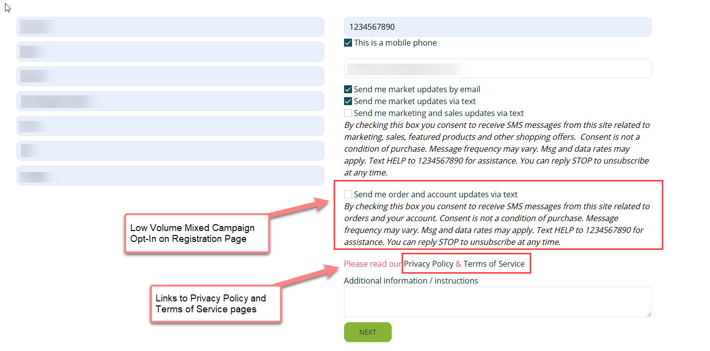 Twilio Opt-In Screenshots for Low Volume Mixed Campaign – Local Food ...